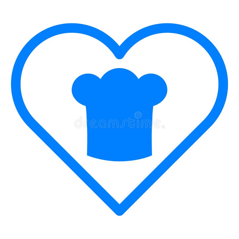 Chef hat and heart stock vector. Illustration of graphic - 163945865