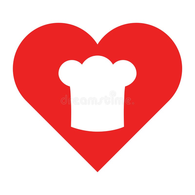 Heart and chef hat stock vector. Illustration of graphic - 164634333