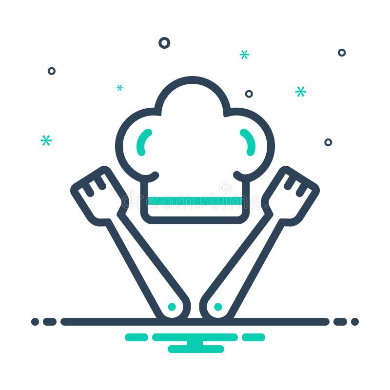 Mix Icon for Chef Hat, Toque and Cook Stock Illustration - Illustration ...