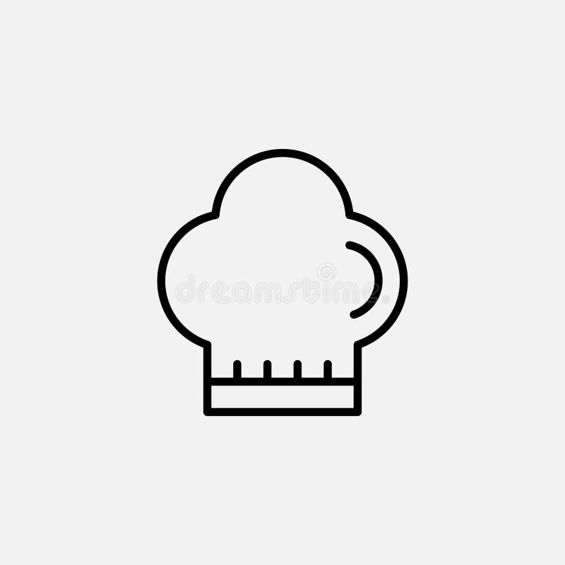 Chef Hatline in Thin Line Black Color. Flat Simple Vector Symbols ...