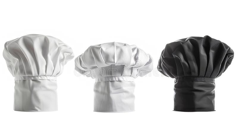Chef Hat Isolated on White, Collage. Uniform Stock Image - Image of ...