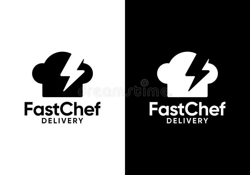 Chef Hat with Lightning Logo. Fast Food, Restaurant, Cooking Vector ...