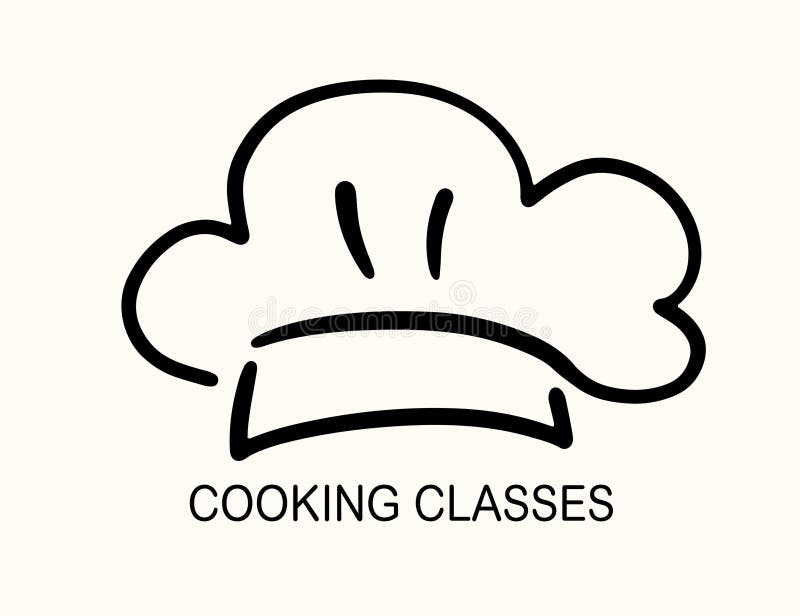 Chef Hat Line Art Drawing Icon Cooking Logo Design Stock Vector ...