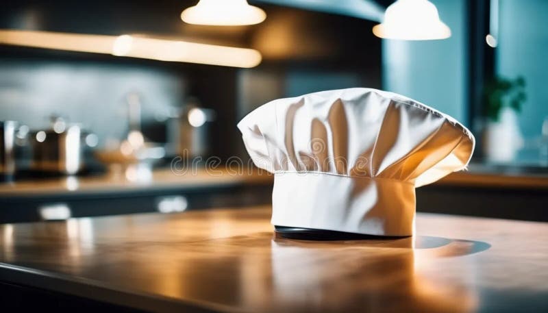 Chef hat in modern kitchen stock illustration. Illustration of kitchen ...