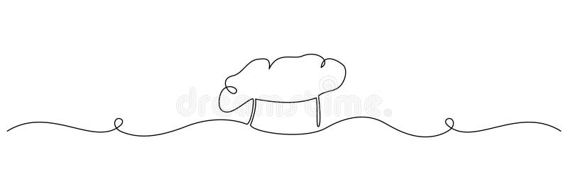 Chef Hat in One Continuous Line Drawing. Symbol of Cooking and ...