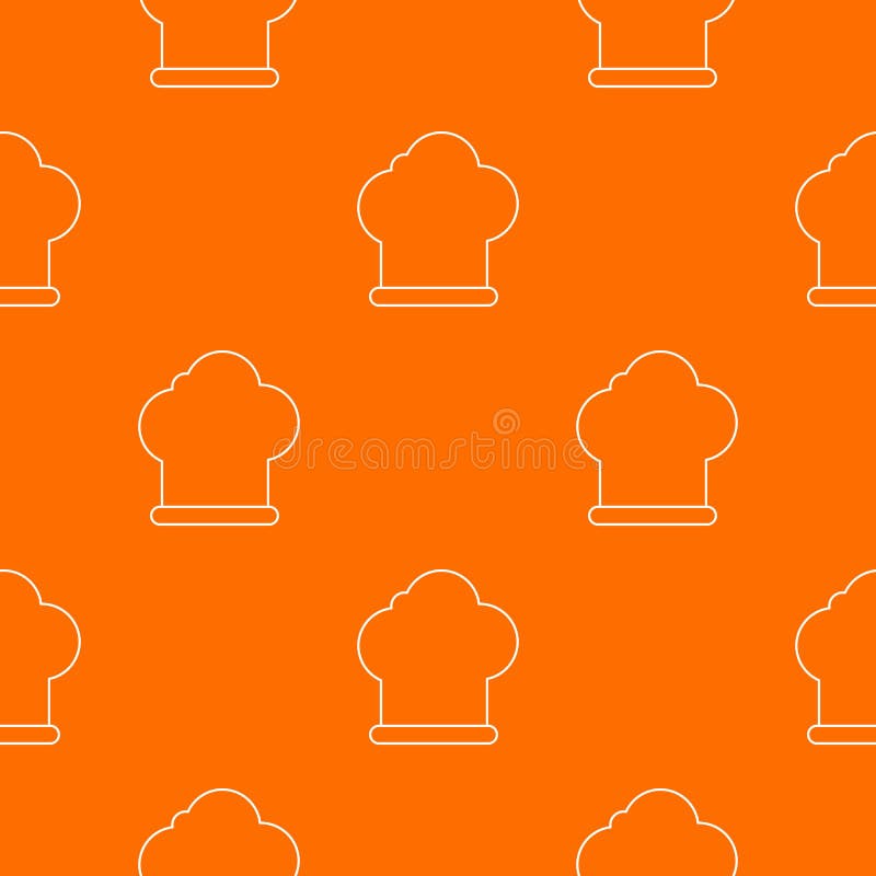 Chef Hat Pattern Vector Orange Stock Vector - Illustration of drawing ...