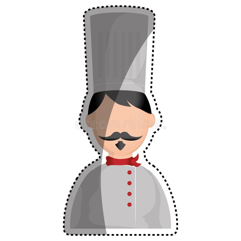 Chef hat profile stock illustration. Illustration of head - 84080002