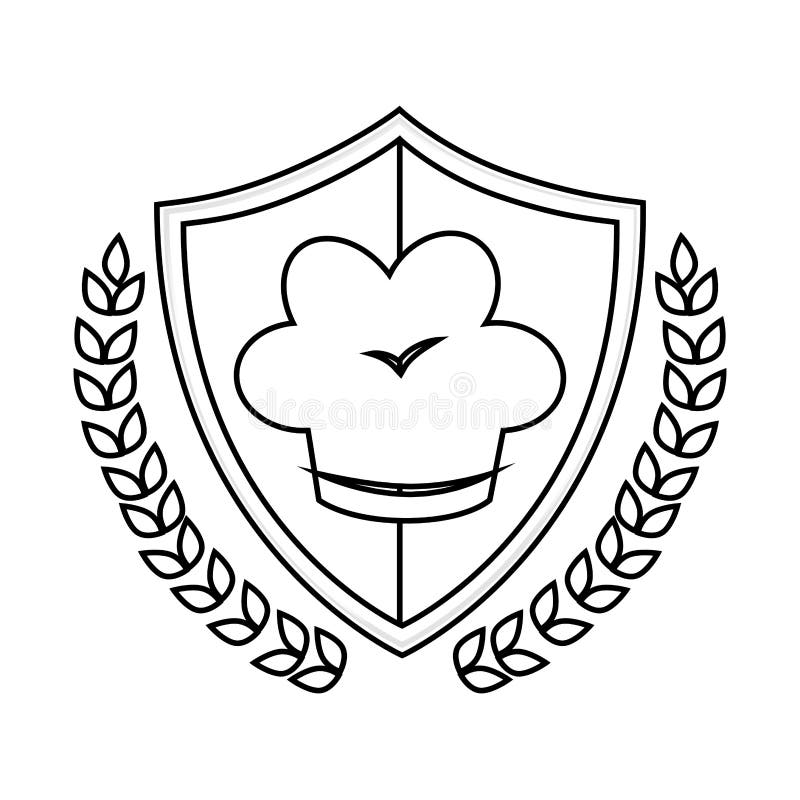 Chef hat restaurant emblem stock vector. Illustration of chef - 88373643