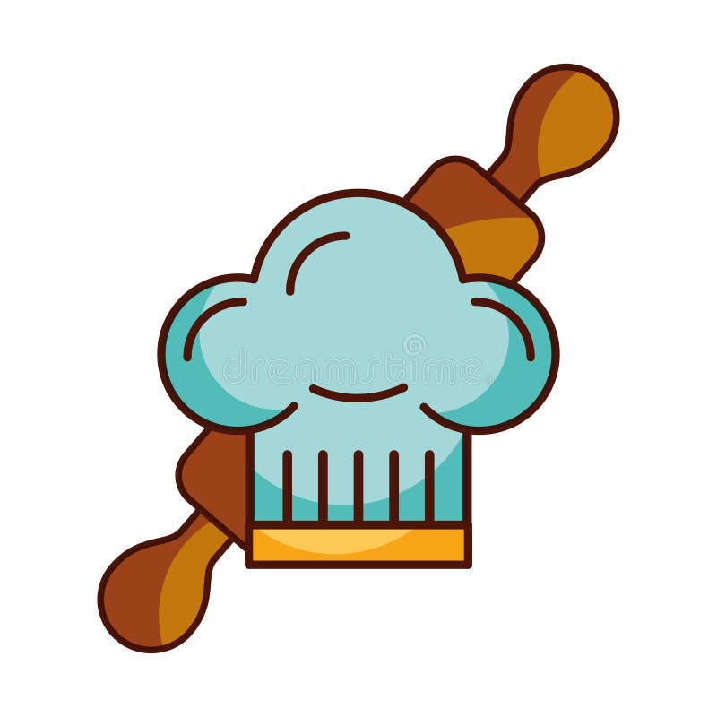 Chef Hat and Roller Dessert Bakery Stock Vector - Illustration of ...
