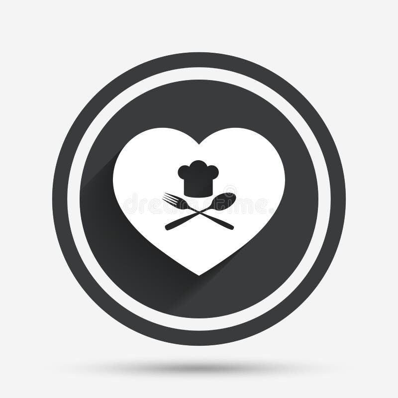 Chef Hat Sign Icon. Love Cooking Symbol. Stock Vector - Illustration of ...