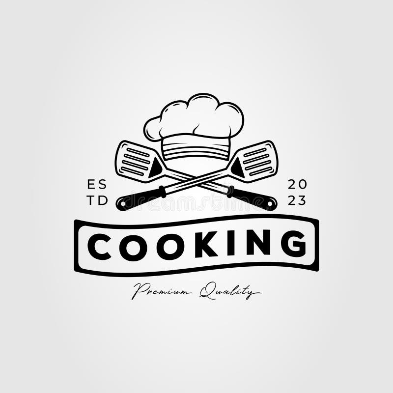 Chef Hat with Spatula for Cooking Logo Vector Illustration Design ...