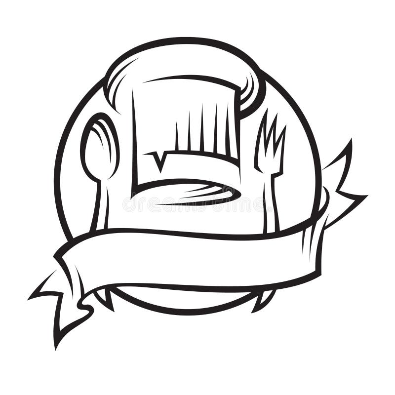 Chef Hat with Spoon and Fork Stock Vector - Illustration of cooking ...