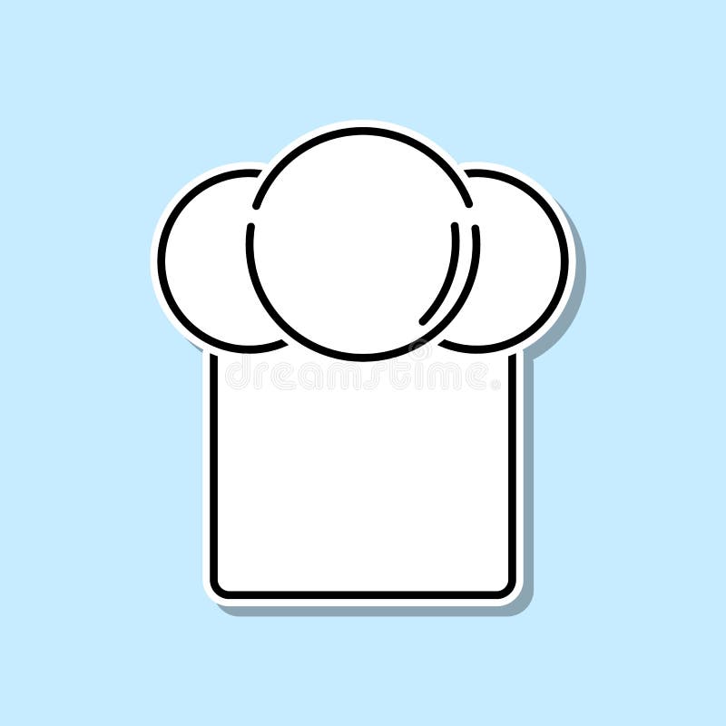 Chef Hat Sticker Icon. Simple Thin Line, Outline Vector of Kitchen ...