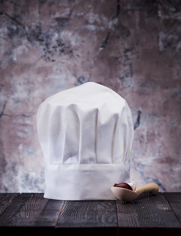 Chef hat and wooden spoon stock image. Image of menu - 161660469