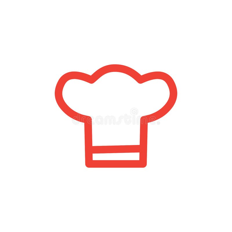 Chef Hats Red Icon on White Background. Red Flat Style Vector ...