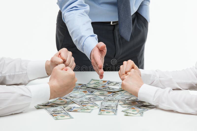 Chef- Het Verdelen Geld Onder Medewerkers Stock Foto - Image of deel ...