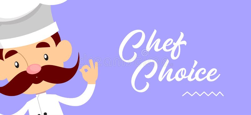 Cartoon Chef Choice Text Flat Vector Illustration Design Stock Vector ...