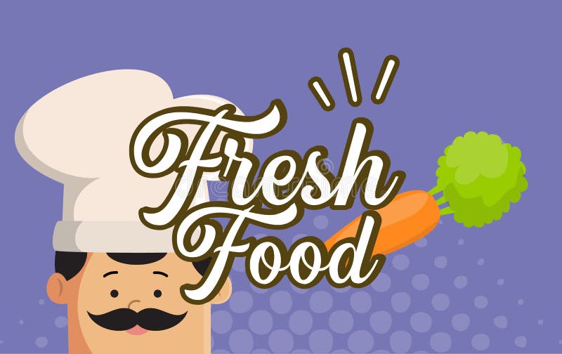Cartoon Chef - Fresh Food Flat Vector Illustration Design Stock Vector ...