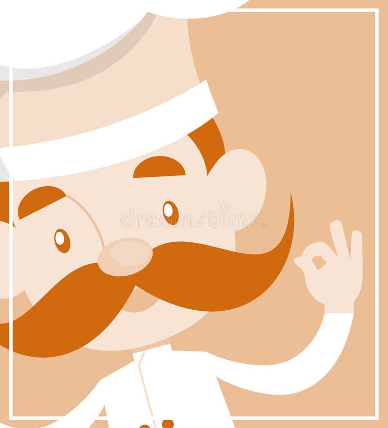 Cartoon Chef Old Flat Vector Illustration Design Stock Vector ...