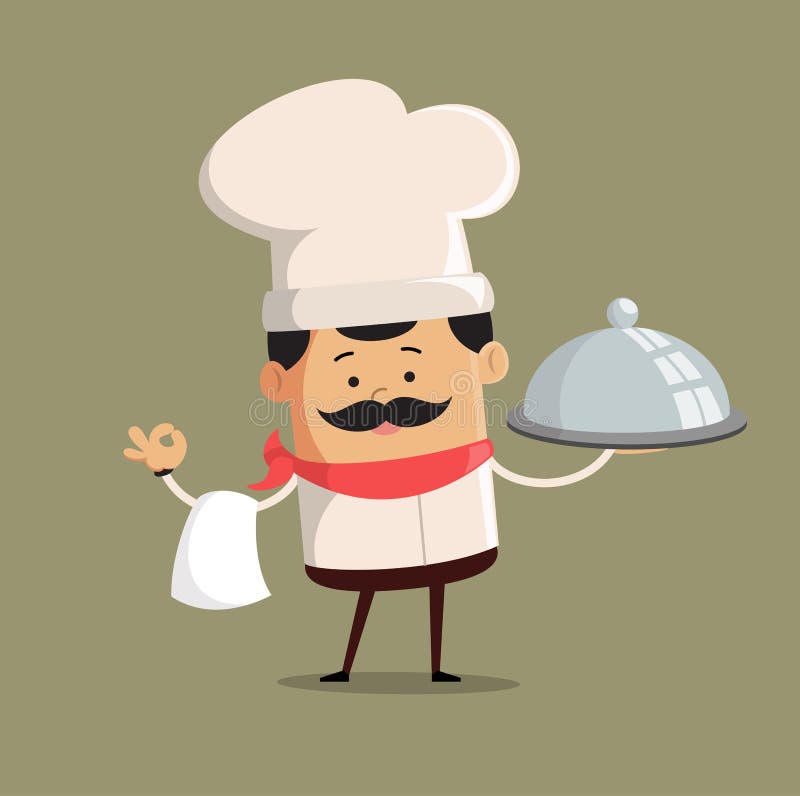 Cartoon Chef in a Wonderful Pose Flat Vector Illustration Design Stock ...