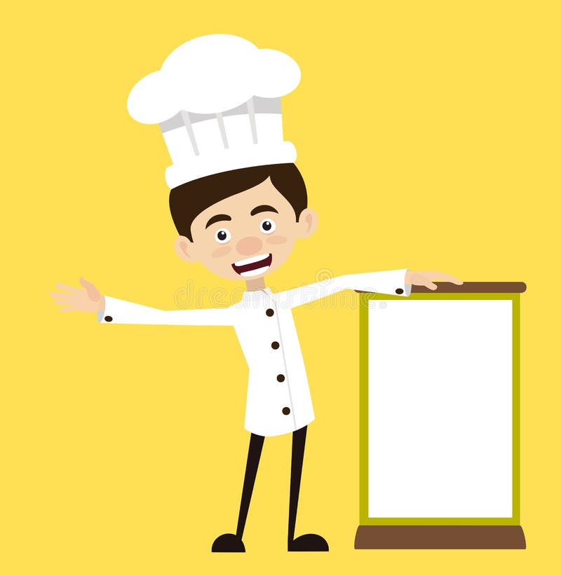 Chef Vector Illustration Design - Holding Banner Stock Illustration ...