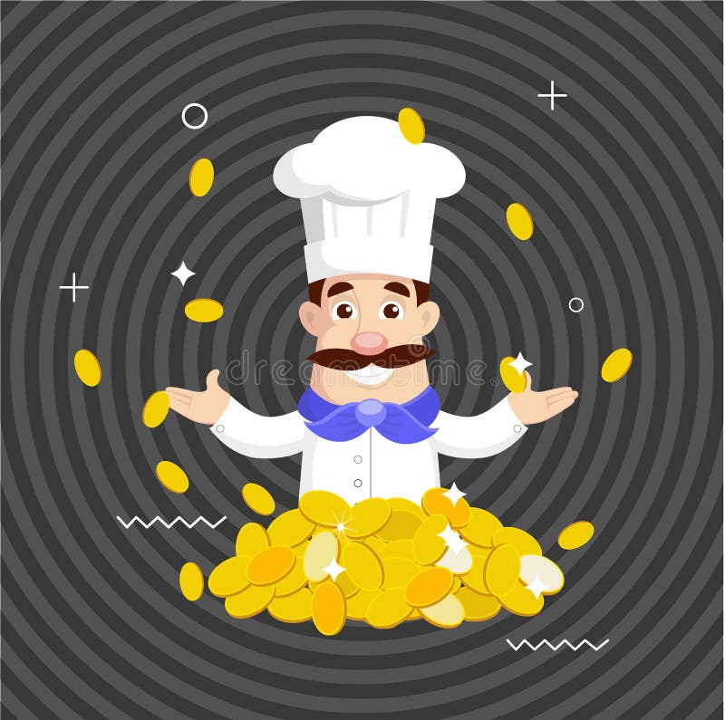 Fat Cartoon Chef Rich Flat Vector Illustration Design Stock Vector ...