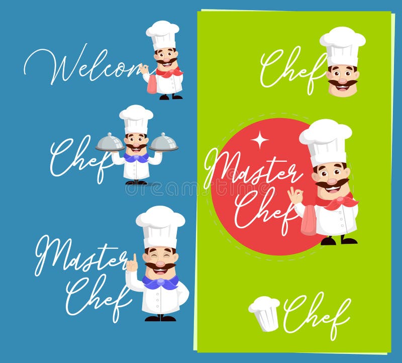 Chef Text Logo Mascot Vector Illustration Design Stock Vector ...