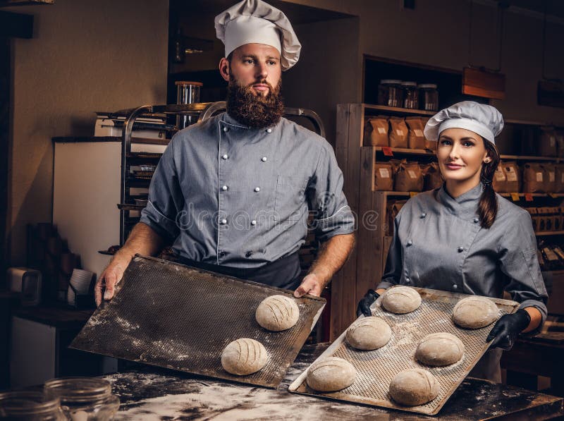 Cooking Master Class in Bakery. Chef with His Assistant Showing Ready ...
