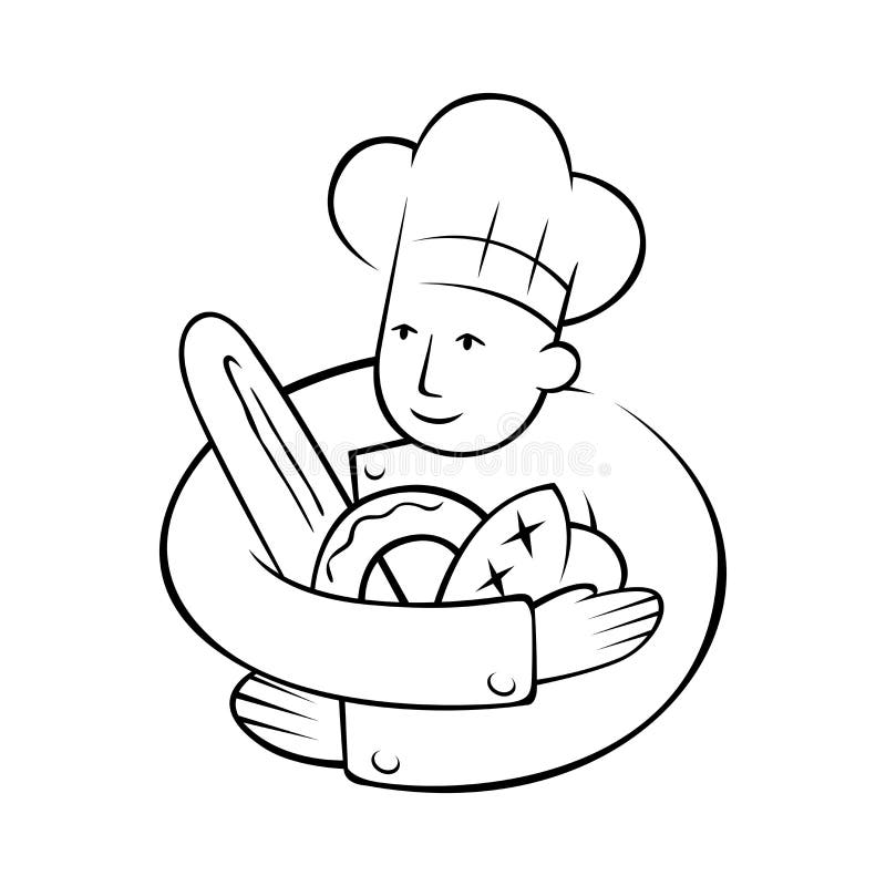 Happy chef sketches stock vector. Illustration of drawing - 12109014