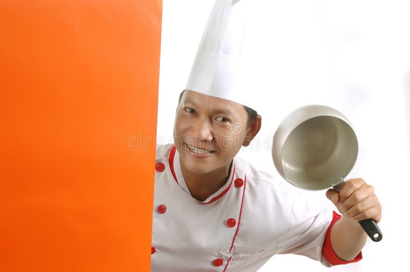 Chef Holding Cooking Utensils and Kitchen Knife Stock Photo - Image of ...