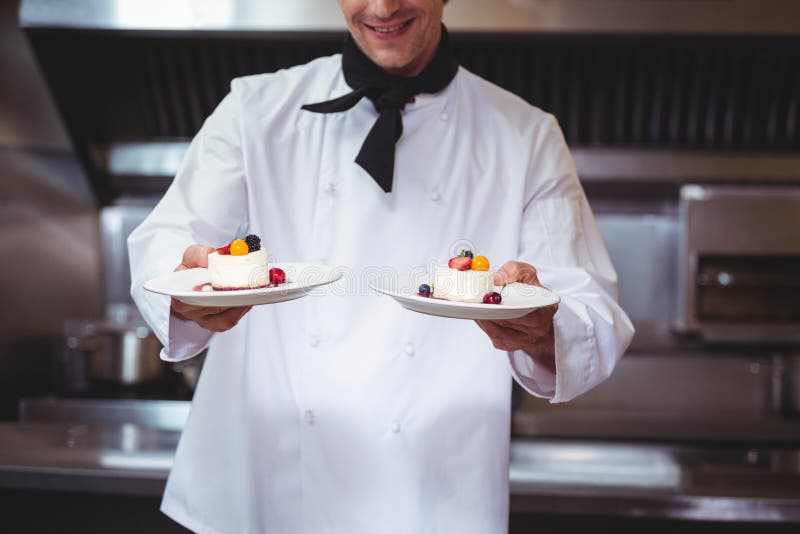 Chef holding his dish stock photo. Image of kitchen, fruits - 68239514