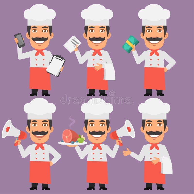 Chef Holds Money Phone and Megaphone Stock Vector - Illustration of ...