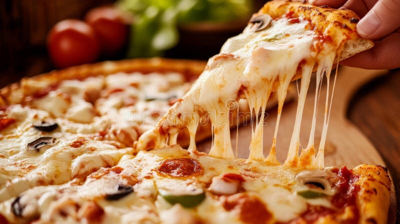 Chef Holds an Uncooked Vegetarian Pizza Slice in His Hand, Accompanied ...