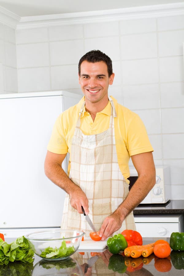 Chef at home stock photo. Image of asparagus, cook, healthy - 12821120