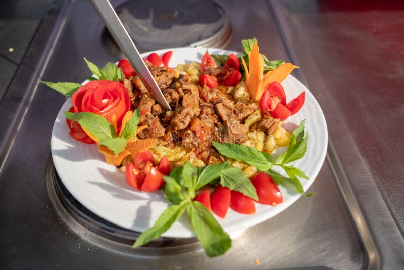 Chef in Hotel or Restaurant Kitchen Cooking Stock Image - Image of ...