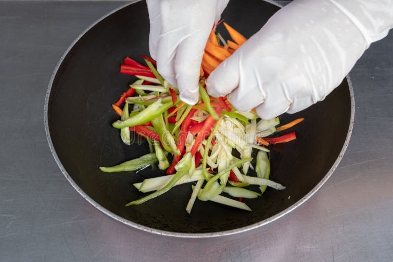 Chef in Hotel or Restaurant Kitchen Cooking only Hands Stock Image ...