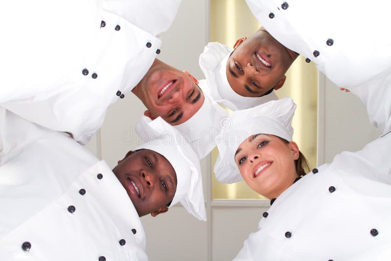 Chef huddle stock photo. Image of african, catering, female - 14985186
