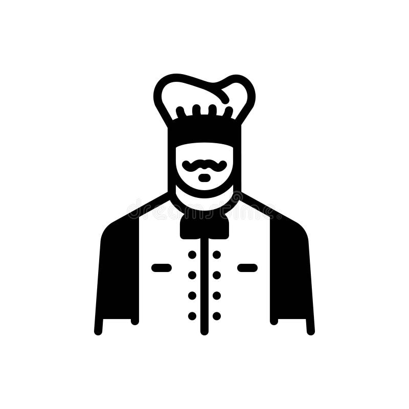 Black Solid Icon for Chef, Bakery and Cookery Stock Illustration ...