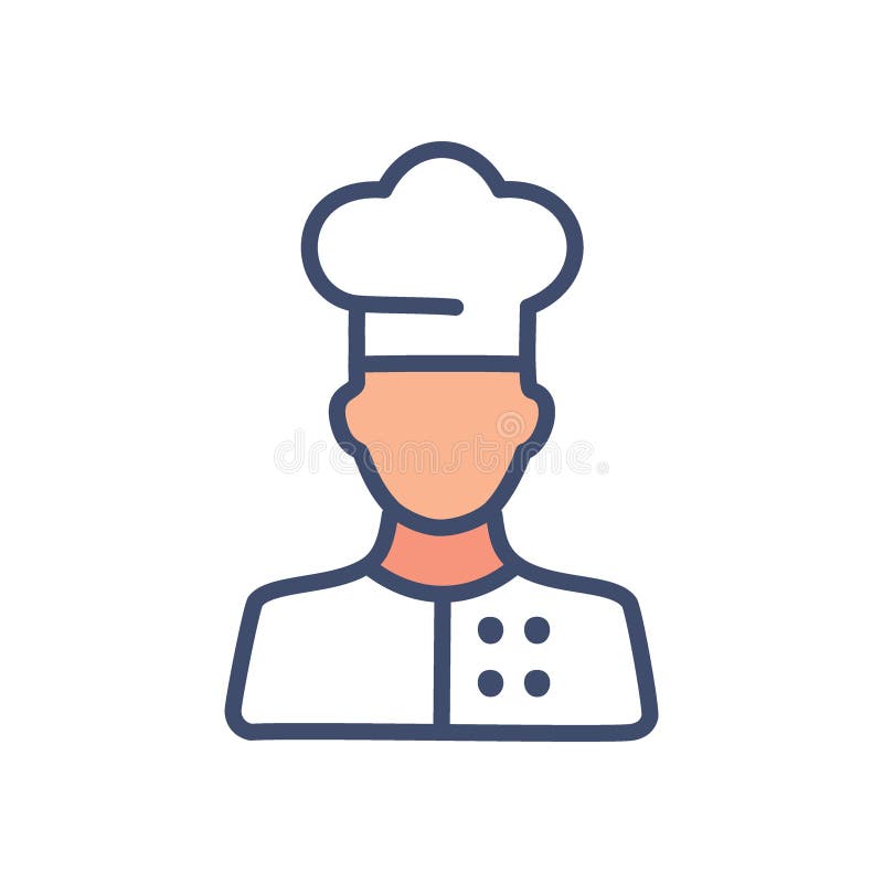 Chef Icon. Chef in a White Uniform and Hat Stock Vector - Illustration ...