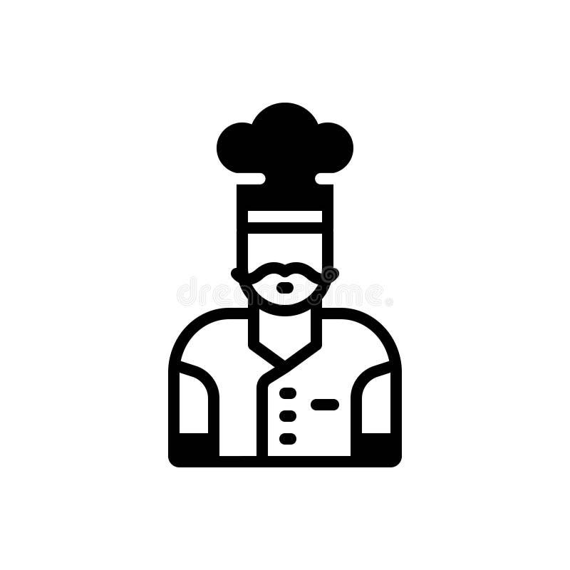 Black Solid Icon for Chef, Cook and Cuisinier Stock Vector ...