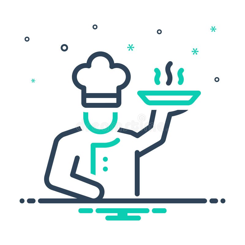 Mix Icon for Chef, Cook and Artist Stock Vector - Illustration of sign ...