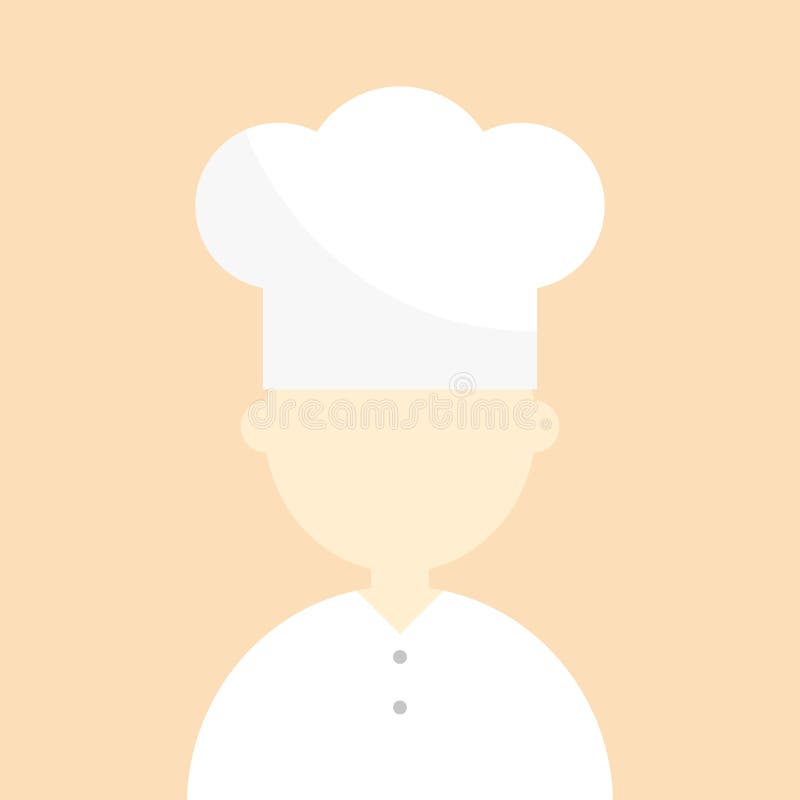 Chef Icon. Flat Vector Design. White Hat Illustration. Minimalist ...
