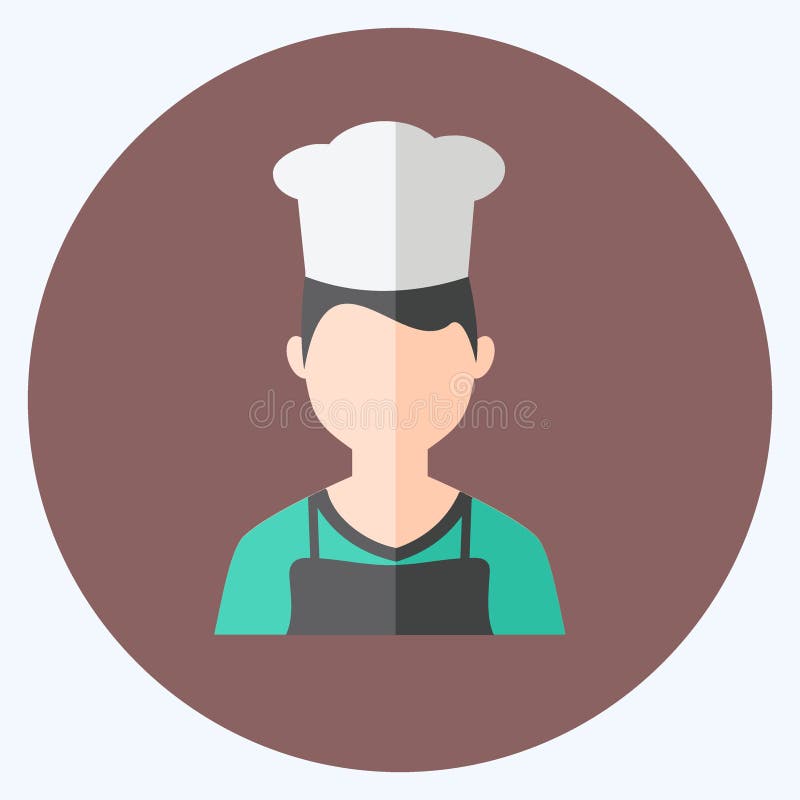 Chef Icon in Trendy Flat Style Isolated on Soft Blue Background Stock ...