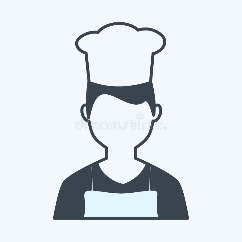 Chef Icon in Trendy Glyph Style Isolated on Soft Blue Background Stock ...