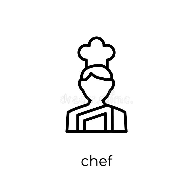 Chef Icon. Trendy Modern Flat Linear Vector Chef Icon on White B Stock ...