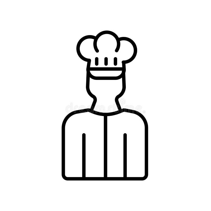 Chef Icon Vector Isolated on White Background, Chef Sign , Thin Line ...