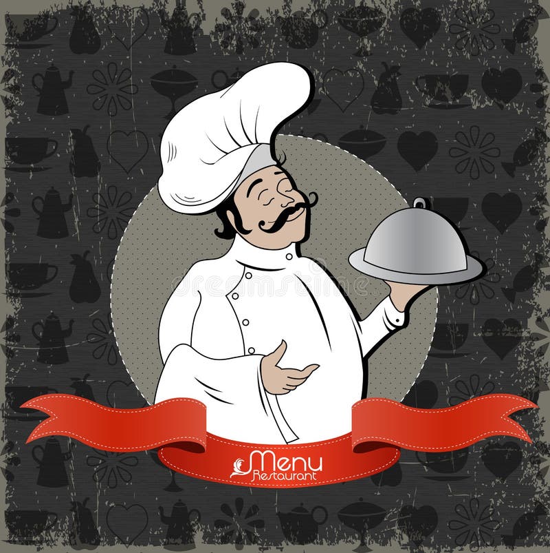 Chef with Beard and Mustache Illustration Mascot Logo Stock Vector ...