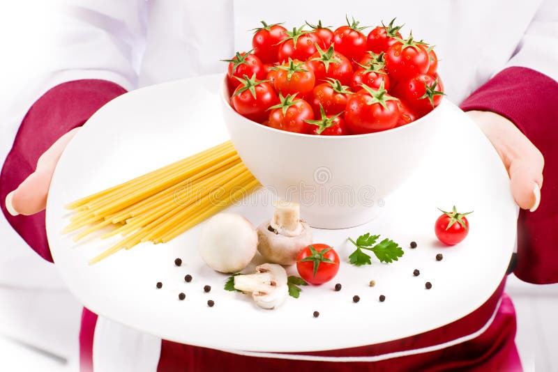 Chef Ingredients for Italian Pasta Stock Photo - Image of divided, flat ...