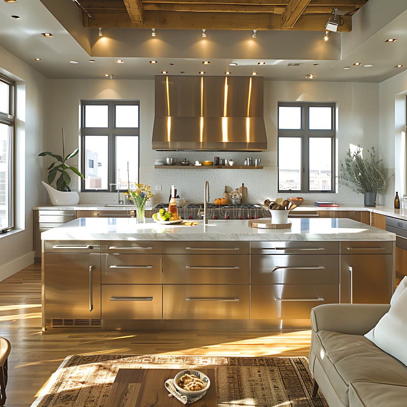 Chef-Inspired Culinary Space with Modern Flair Stock Illustration ...