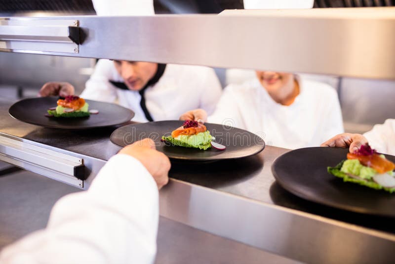 Chef Keeping Appetizer Plate Ready on the Order Station Stock Photo ...